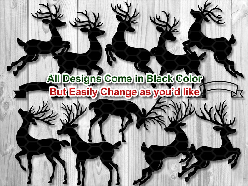 Christmas SVG Reindeer Clipart Designs Decorative Elements, Creative ...