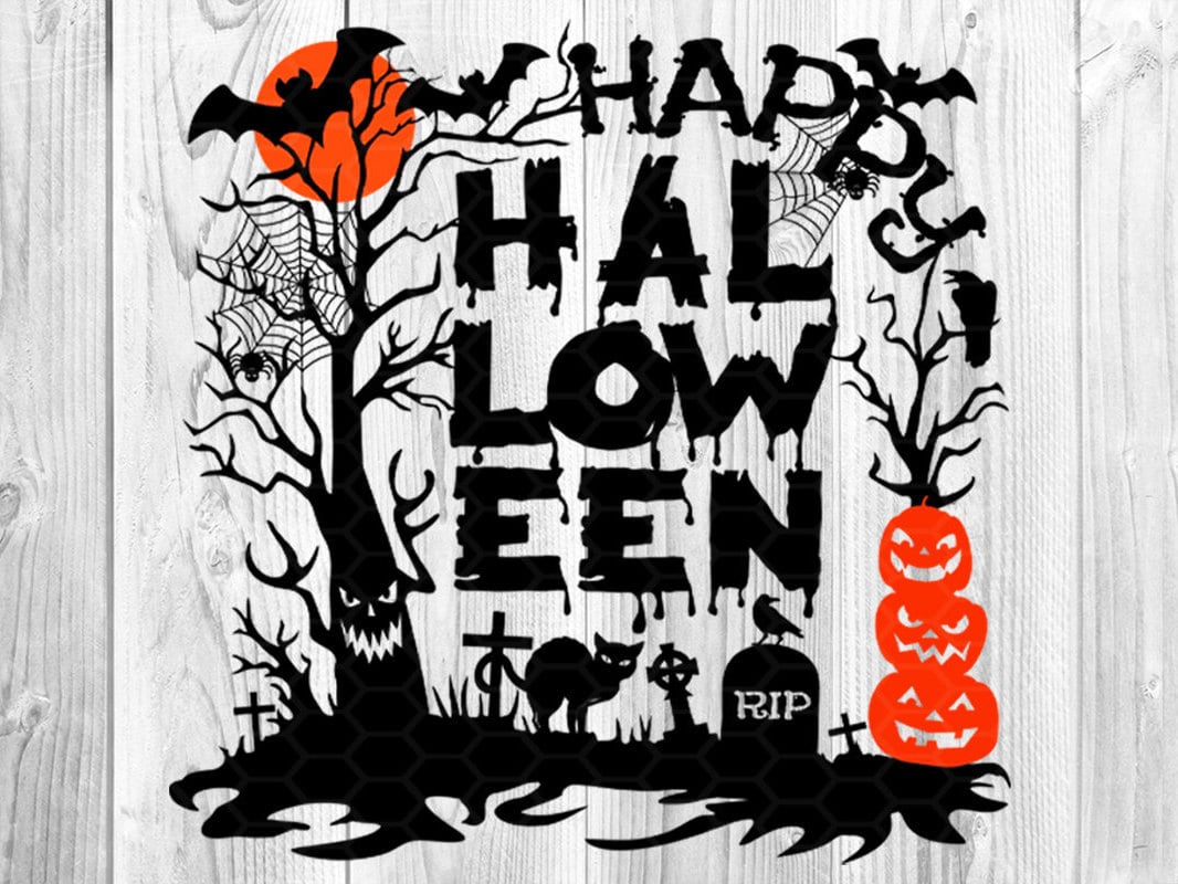 Happy Halloween SVG 12x12 Inches | Instant Digital Download for ...