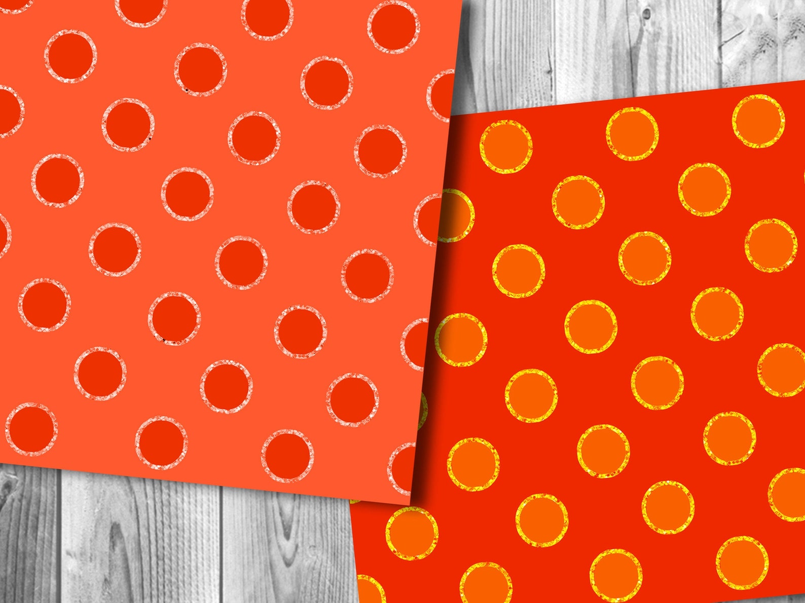 Fall Polka Dot Pattern | Orange Glitter Seamless Digital Paper (12x12 ...