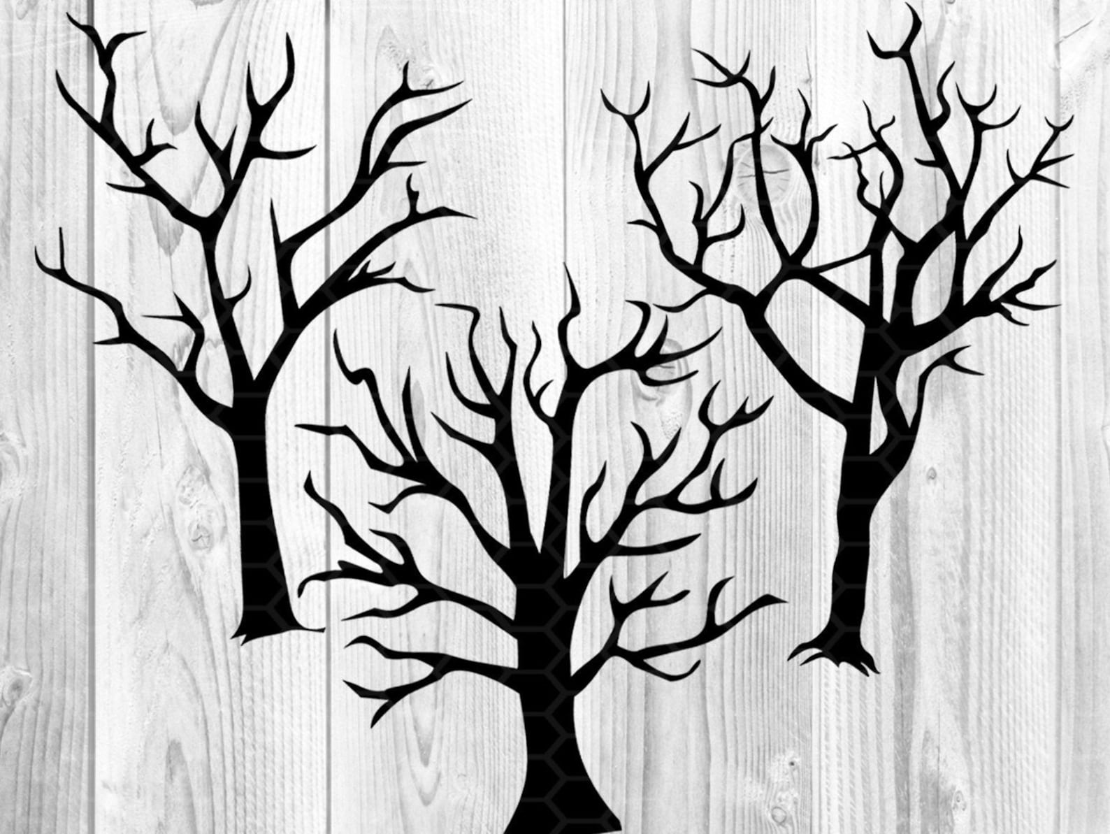 Halloween Ghost Tree SVG With Bonus 4 Pumpkin's Heads Digital Download ...