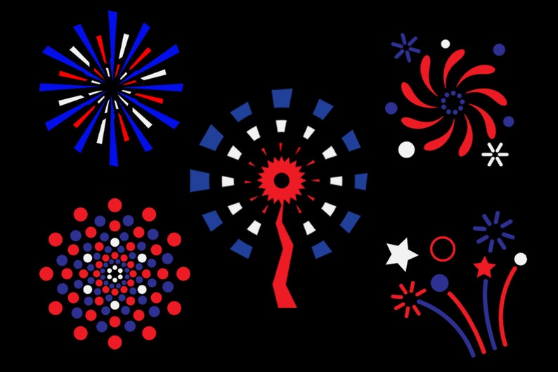 Independence Day Fireworks 25 Designs SVG Cut Files for - Etsy