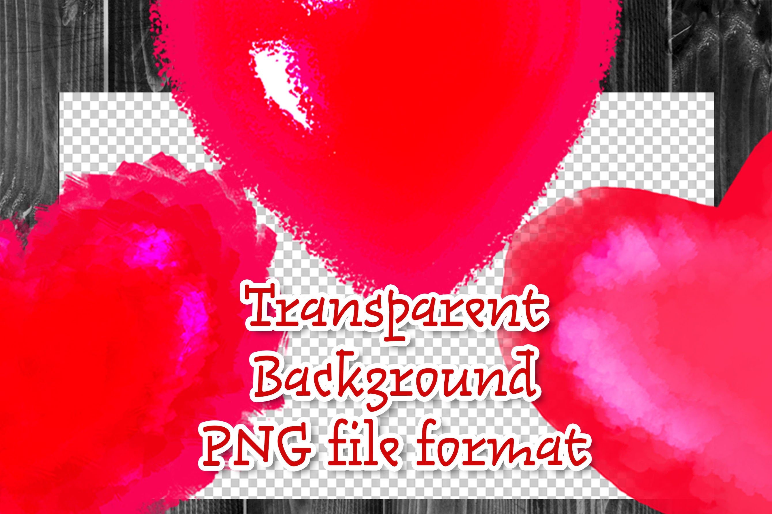 Sublimation PNG Hand Drawn Valentine Red Hearts Clip Art Design ...