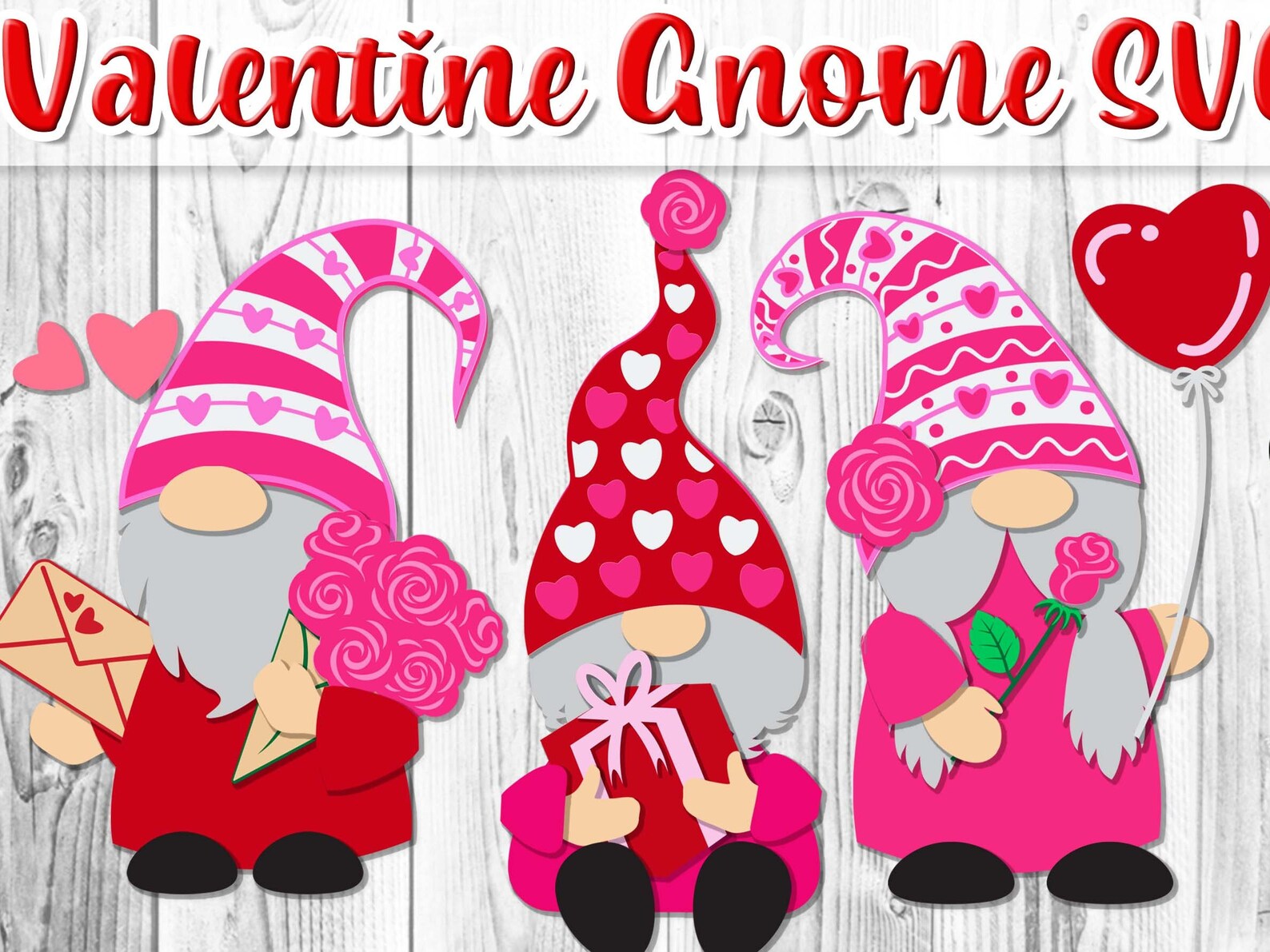 Valentine Gnomes Creator SVG Clipart Layered Design Elements Instant ...