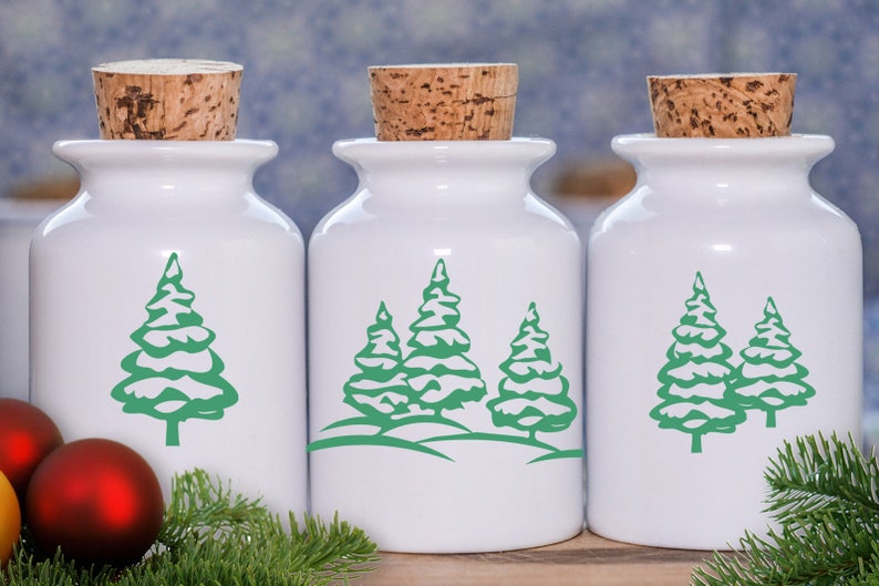 Christmas SVG Pine Tree Clipart Design V.3 Decorative Elements Digital ...