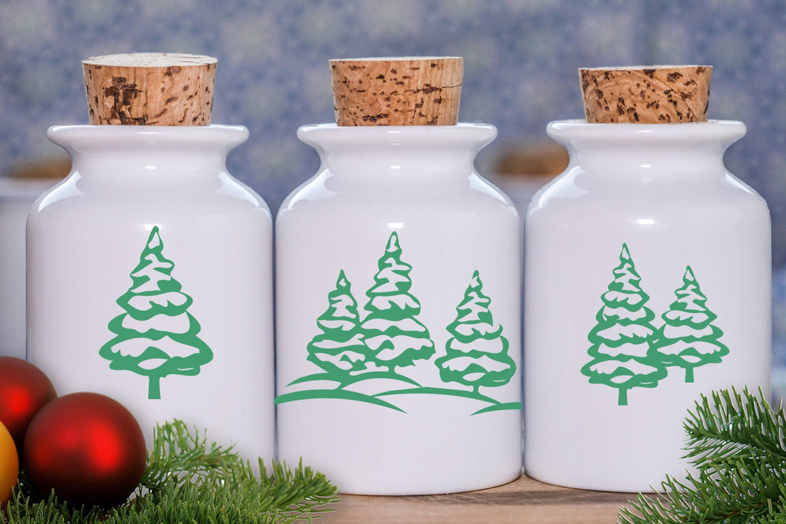 Christmas SVG Pine Tree Clipart Design V.3 Decorative Elements Digital ...