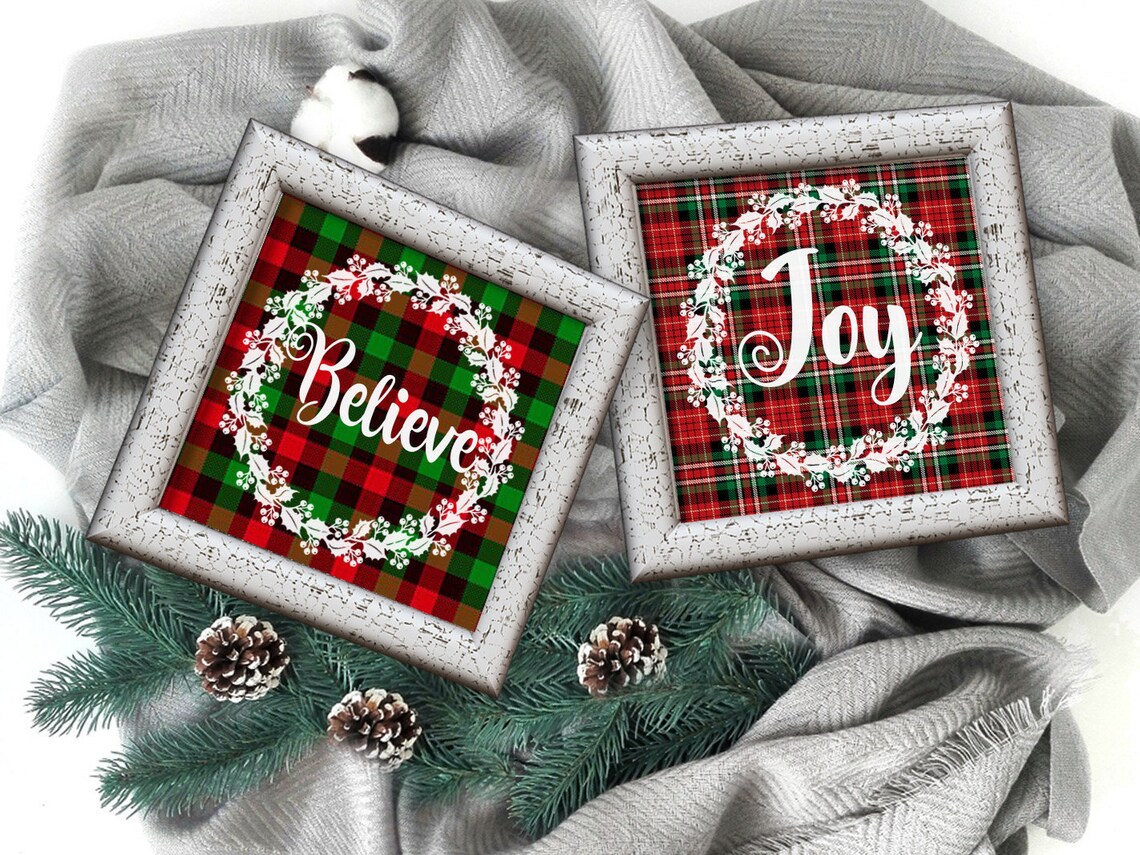 Christmas SVG Silhouette Holly Wreath With Ribbon Bow Clipart | Etsy