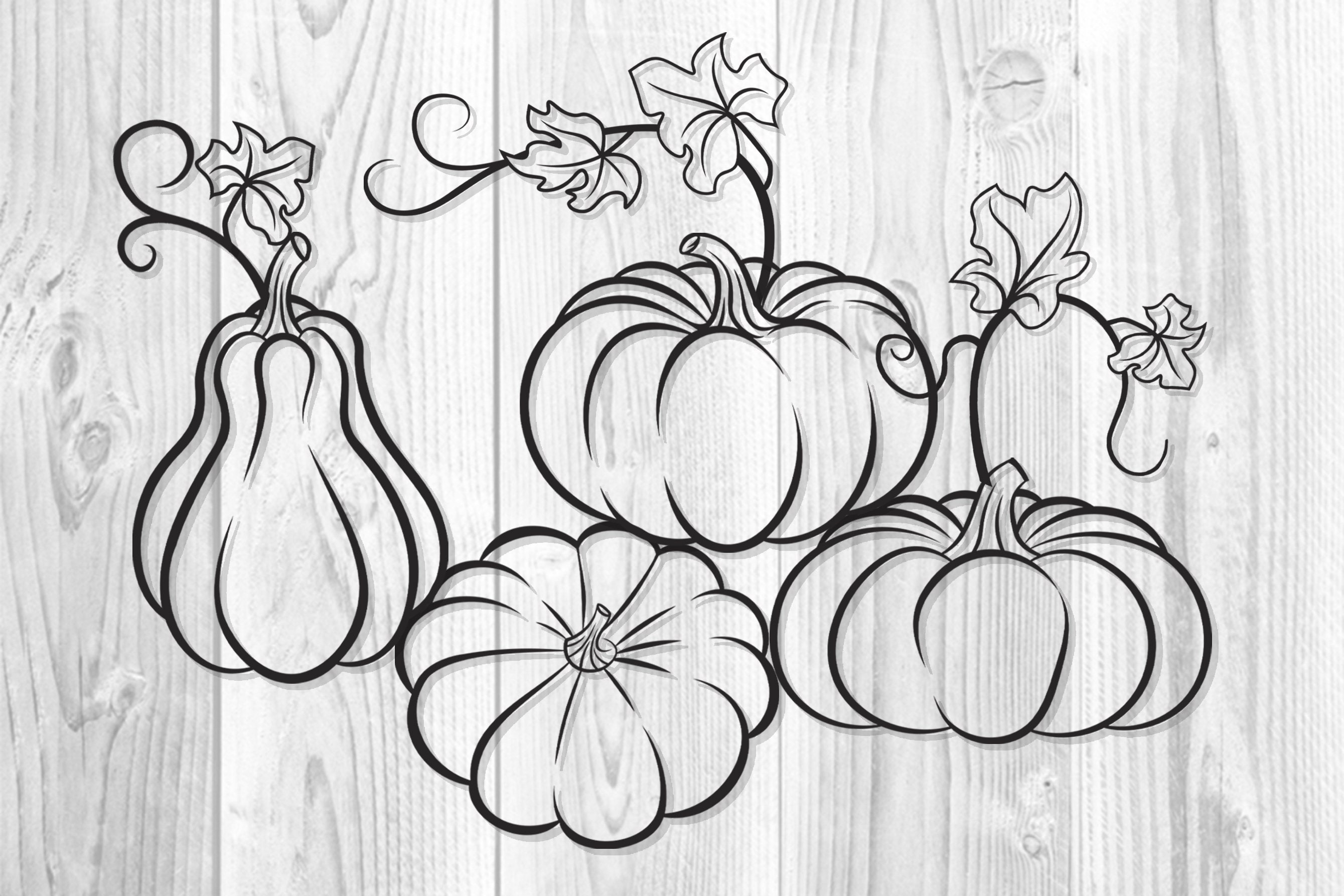 Halloween Line Art Pumpkins SVG Clipart Creative DIY Projects - Etsy
