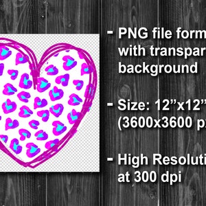 Heart Leopard Sublimation PNG Clipart Pink Tone Heart Shape - Etsy