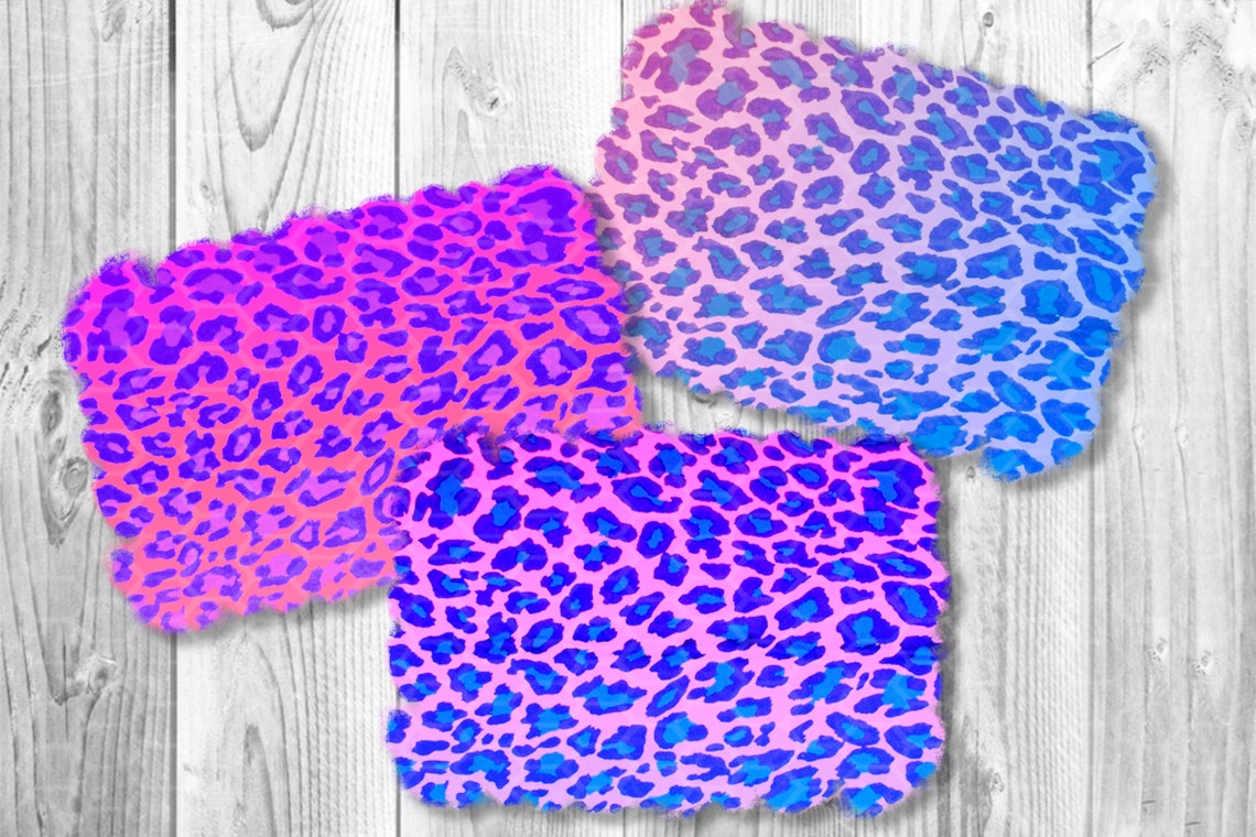 Pink & Blue Leopard Sublimation PNG Background Design Decorative ...