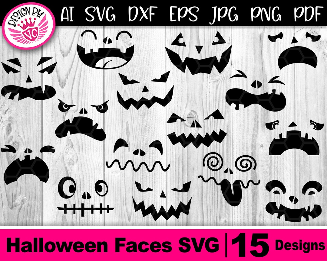 Halloween Pumpkin Faces SVG | Instant Digital Download for Creative DIY ...