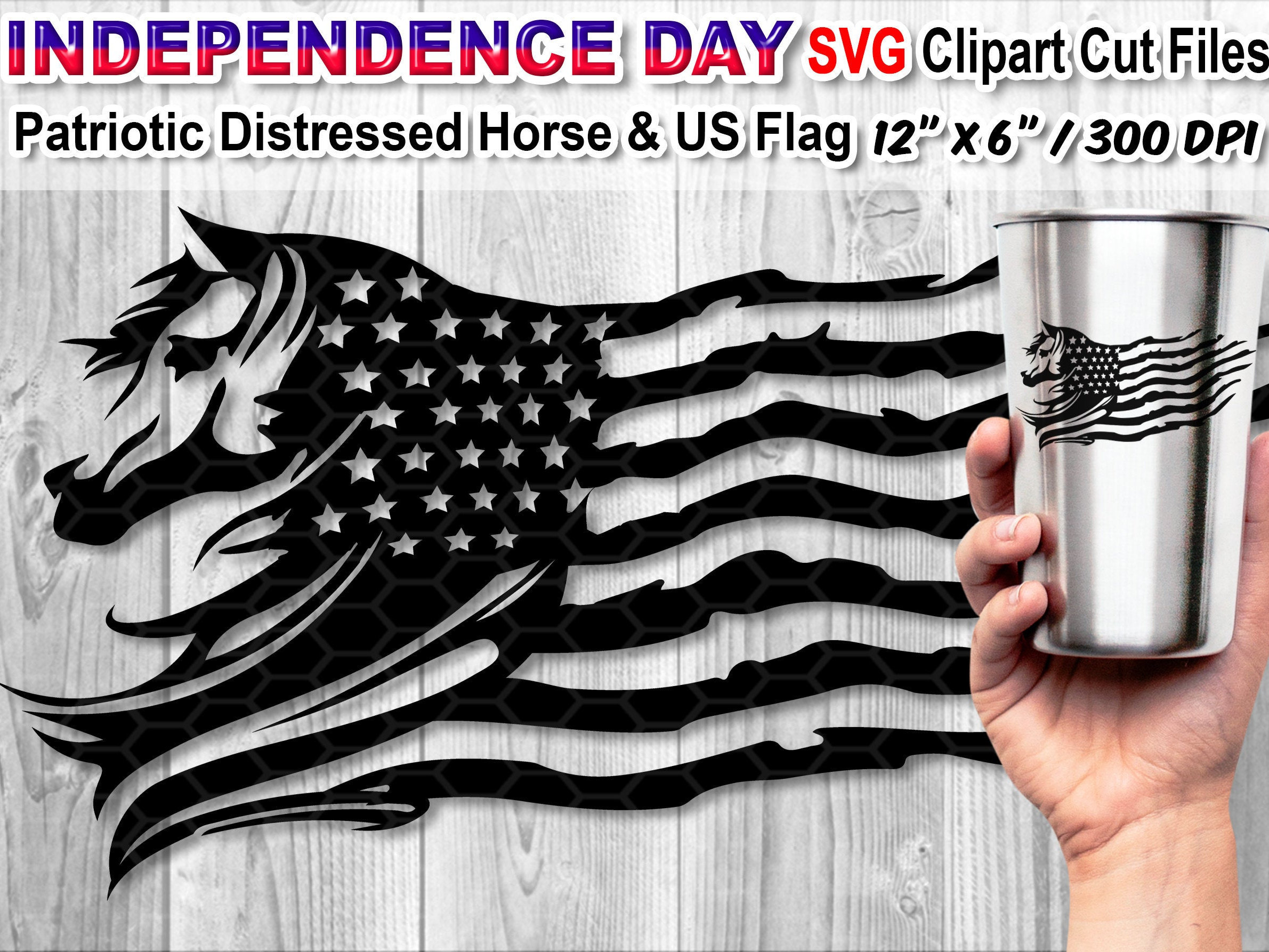 Independence Day Silhouette US Flag With Horse SVG Cut Files | Etsy