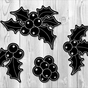 Christmas Elements SVG Silhouette Stencil Design Clipart Set Decor ...