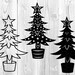 Christmas SVG Pine Tree Clipart 3 Designs Set 1 Decor Ornaments Digital ...