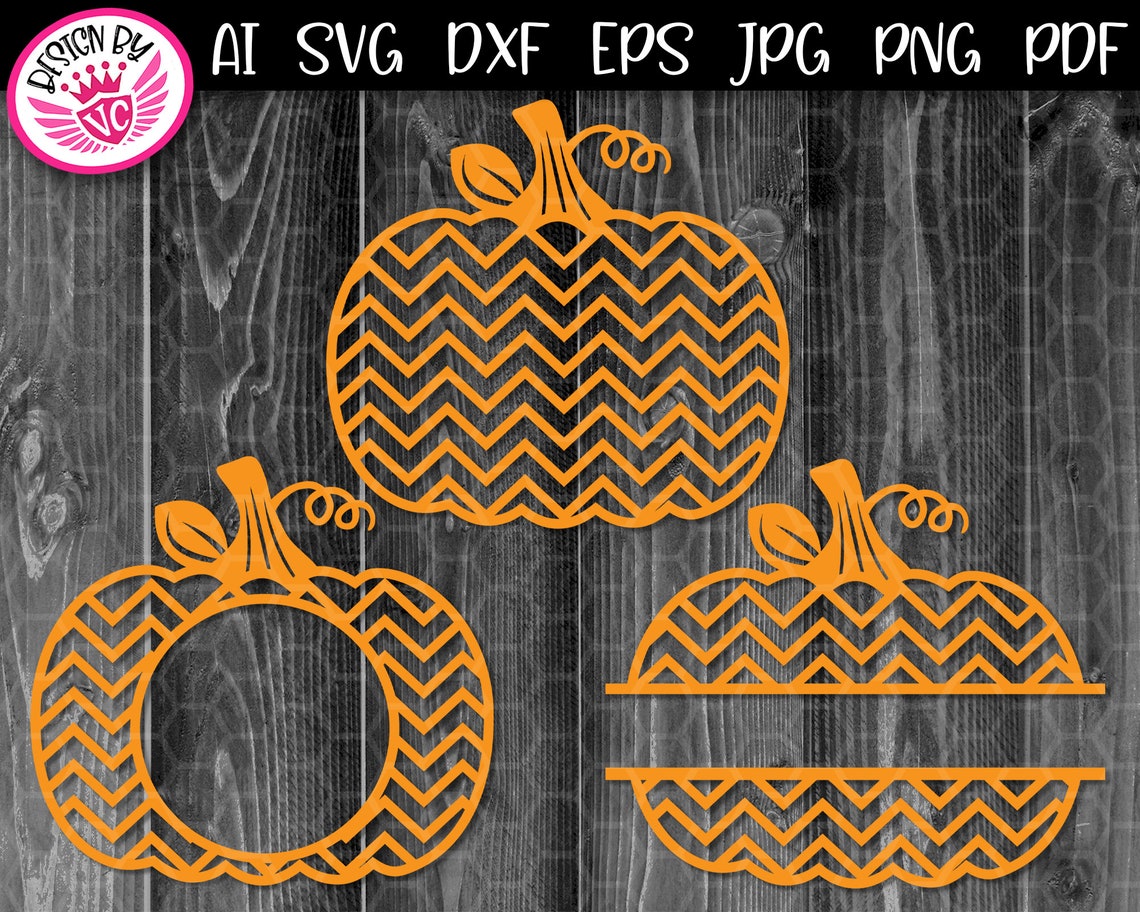 Pumpkins Monogram SVG Chevron Instant Digital Download for Creative DIY ...