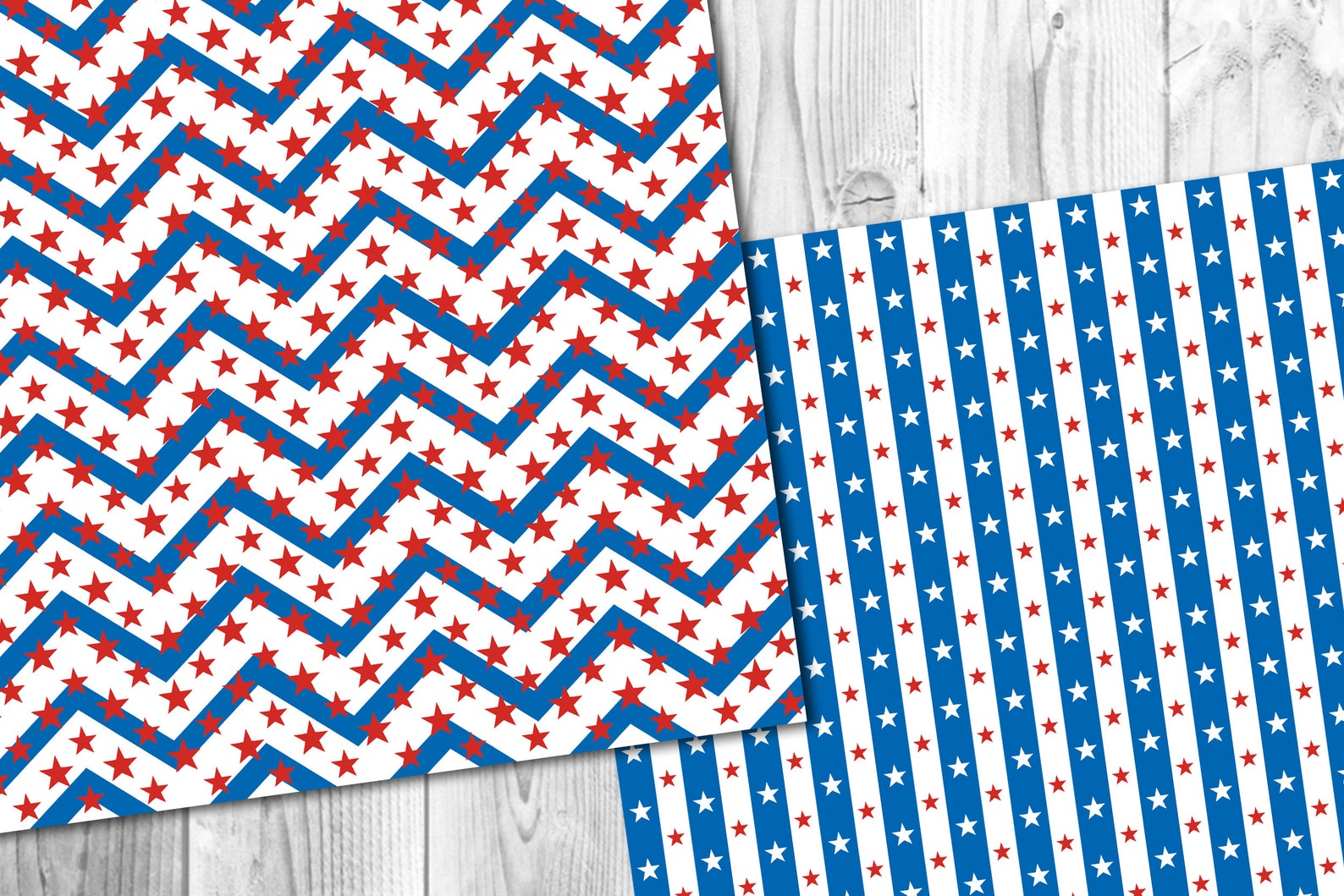 4th of July Digital Paper Set 8 Red White and Royal Blue - Etsy