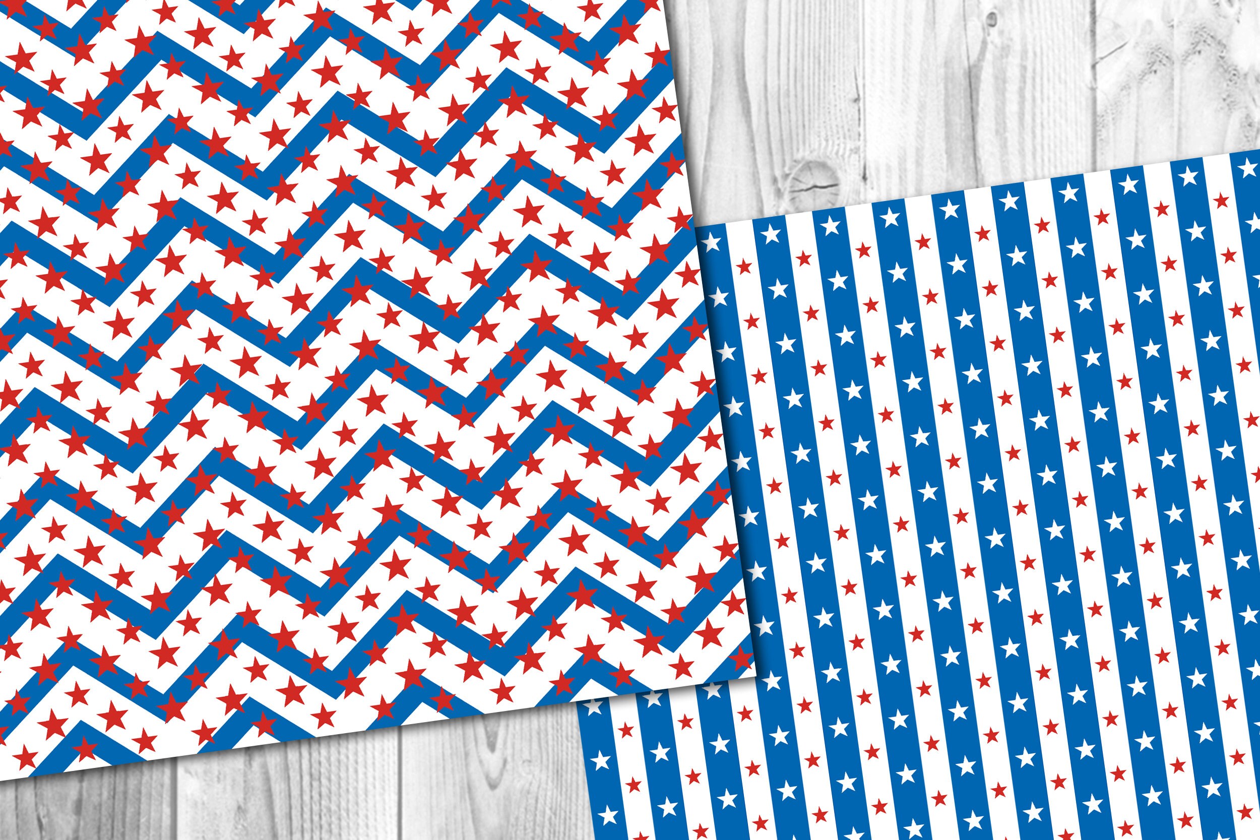 4th of July Digital Paper Set 8 Red White and Royal Blue - Etsy