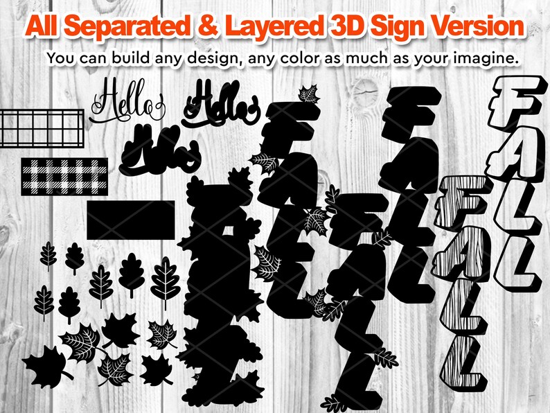 3D Hello Fall Porch Sign SVG, Layered Vertical Design (digital Download ...