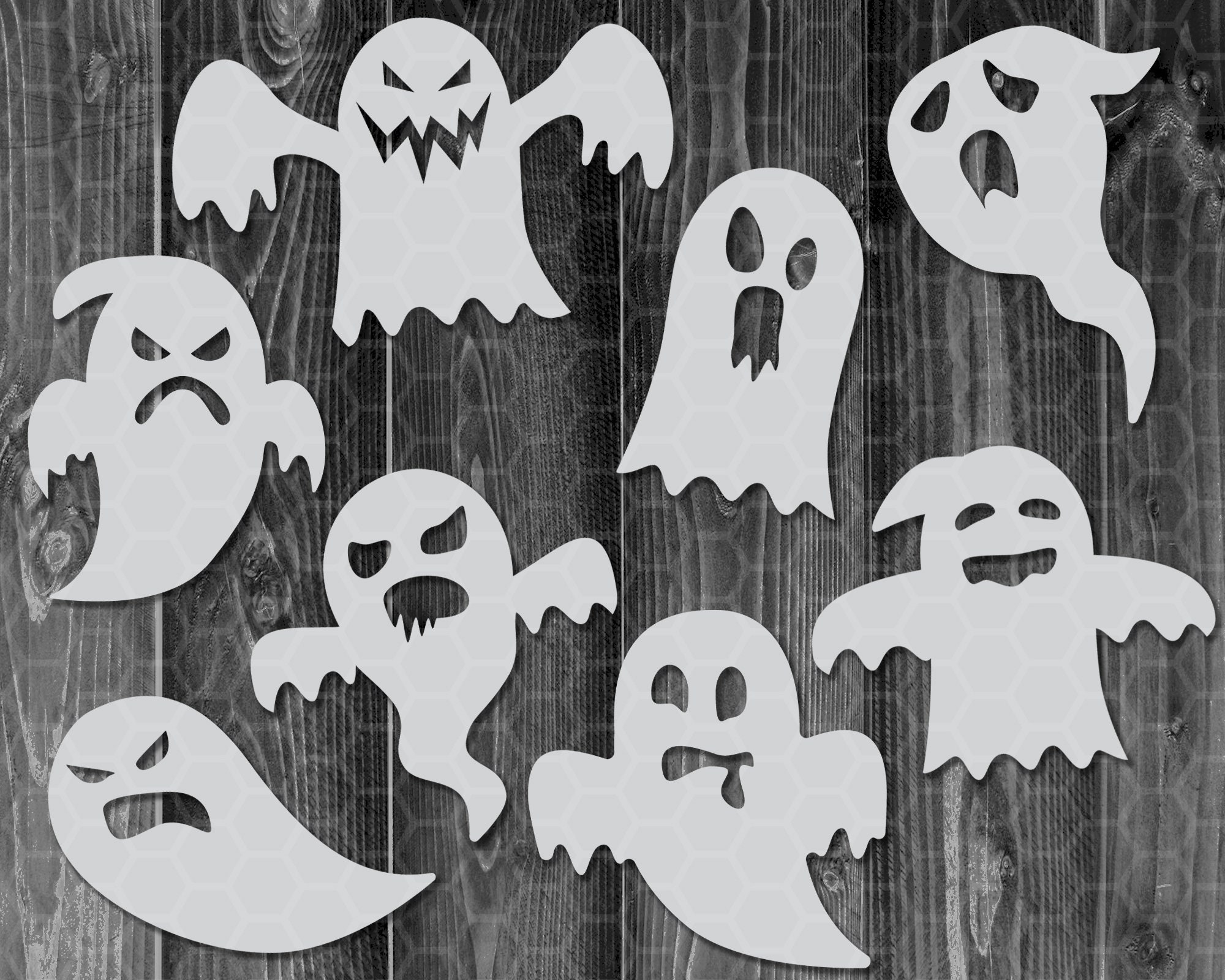 Halloween Ghosts SVG Instant Digital Download for Creative - Etsy