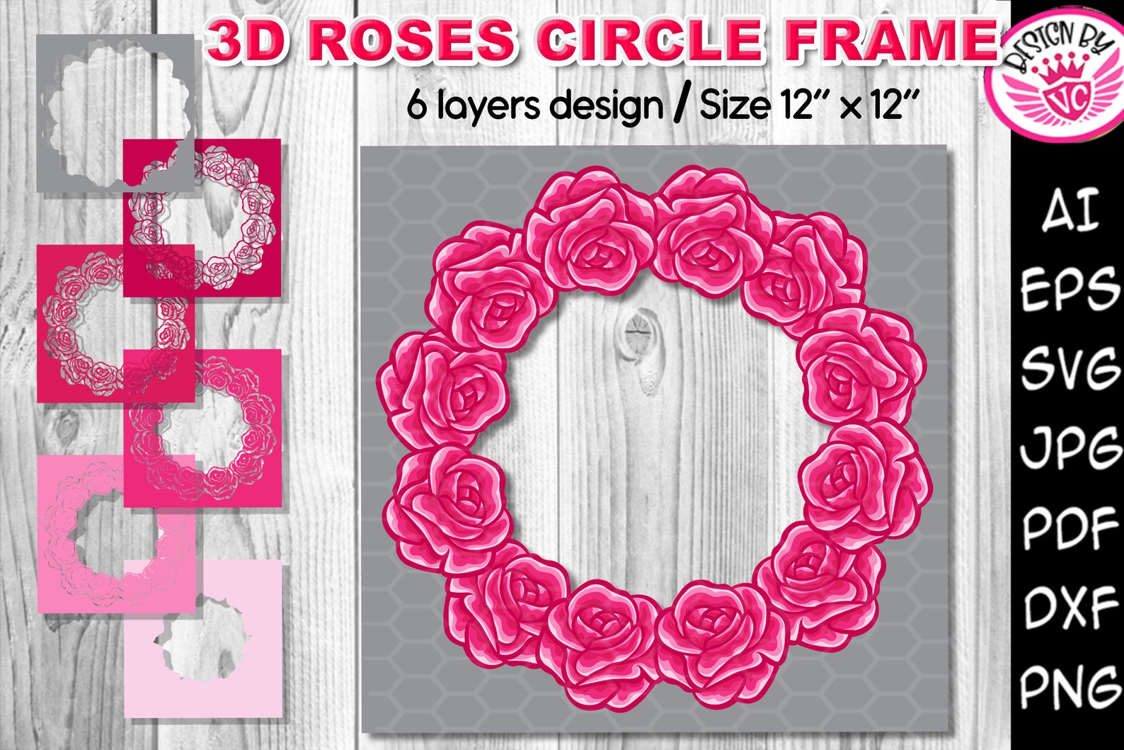3D Roses Circle Frame Multi-layered Design Flowers Papercut - Etsy