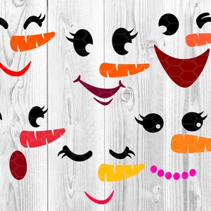 Christmas SVG Snowman Faces Clipart Design Decor Ornaments Digital ...