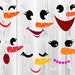 Christmas SVG Snowman Faces Clipart Design Decor Ornaments Digital ...