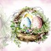 Easter Eggs in Floral Basket Watercolor Painting Clipart Sublimation ...