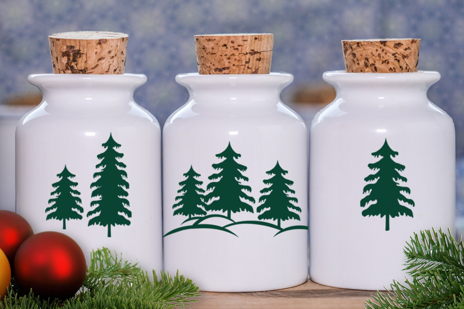 Christmas SVG Pine Tree Clipart Design V.2 Decorative Elements - Etsy