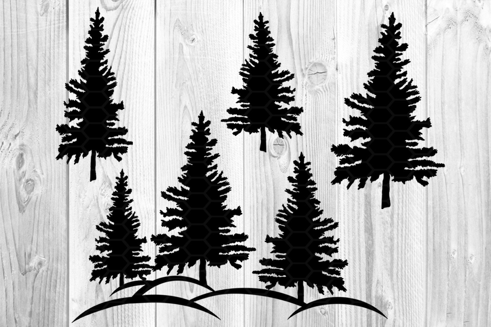 Christmas SVG Pine Tree Clipart Design Decorative Elements | Etsy