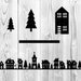Christmas Night Buildings Scene SVG Silhouette Design Clipart Set Decor ...