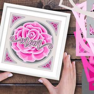 3D MOM Roses Multi-layered Design Flowers Papercut SVG Clipart Digital ...