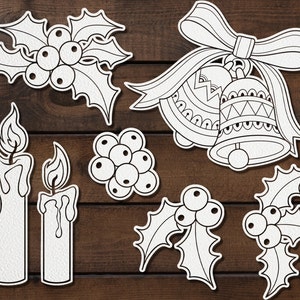 Christmas Elements SVG Silhouette Stencil Design Clipart Set Decor ...