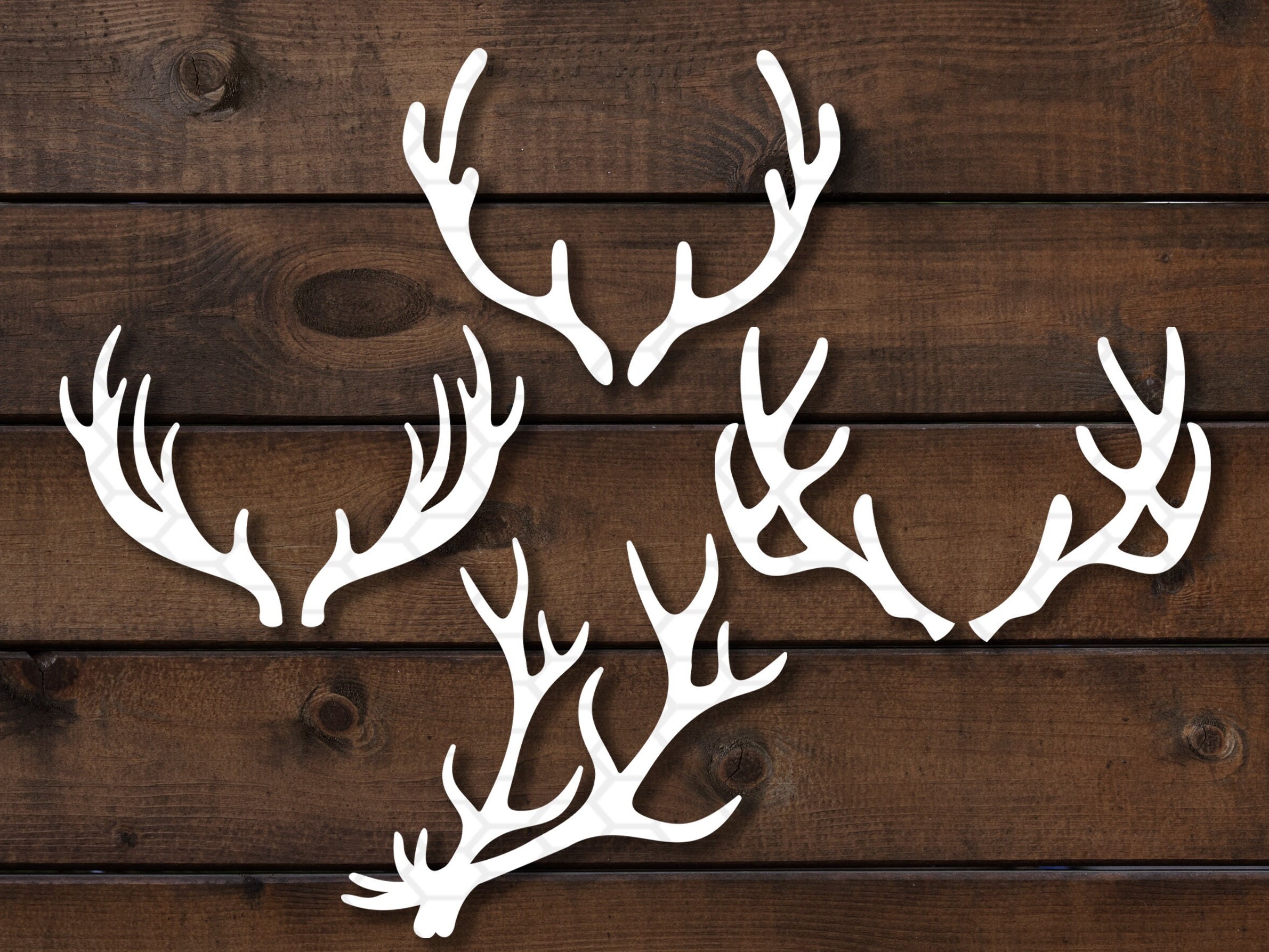 Christmas SVG Deer Antlers Clipart Design Elements Creative | Etsy