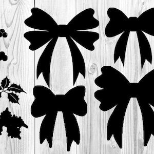 Christmas Wreath With Ribbon Bow SVG Clipart Design Elements With Base ...