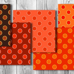 10 Orange Tone Color Fall Autumn Theme Polka Dot Design With Glitter ...