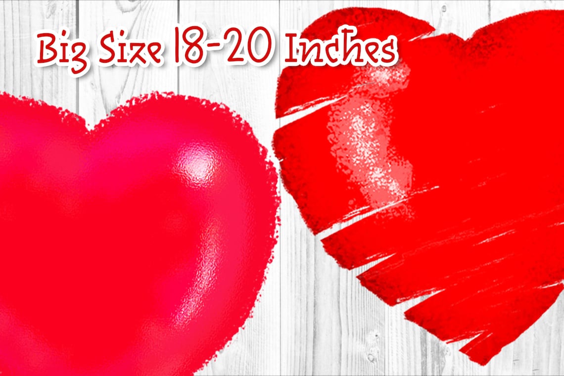 Sublimation PNG Hand Drawn Valentine Red Hearts Clip Art | Etsy