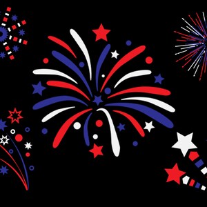 Independence Day Fireworks 25 Designs SVG Cut Files for Creative DIY ...