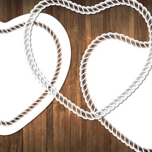 9 Designs Twisted Ribbon Style Heart Shape Border Frames SVG Clip Art ...