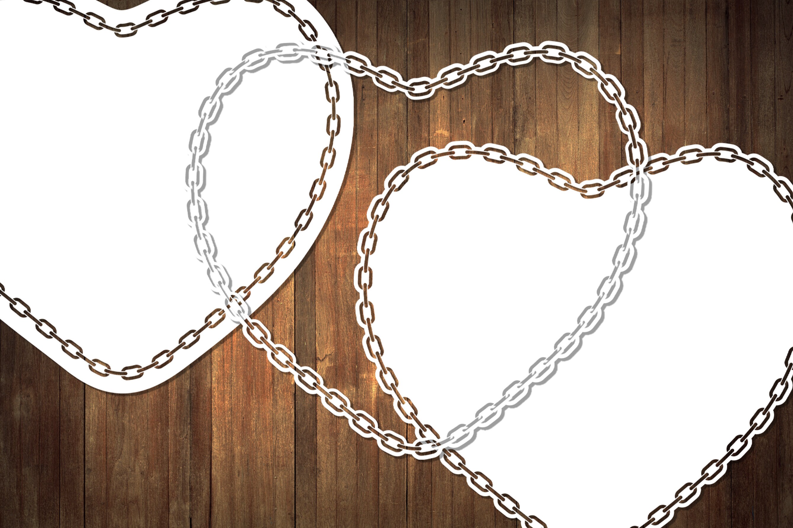 9 Designs Simple Metal Chain Style Heart Shape Border Frames SVG Clip ...