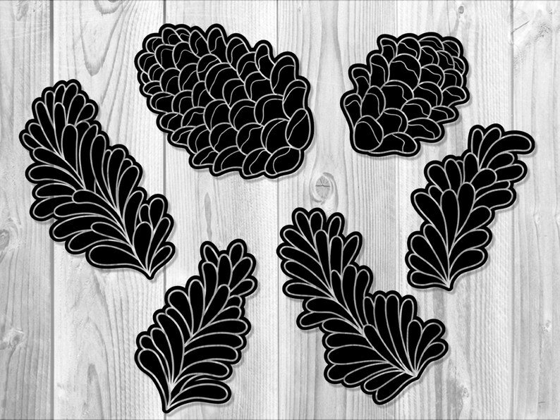 Christmas Elements SVG Silhouette Stencil Design Clipart Set Decor ...