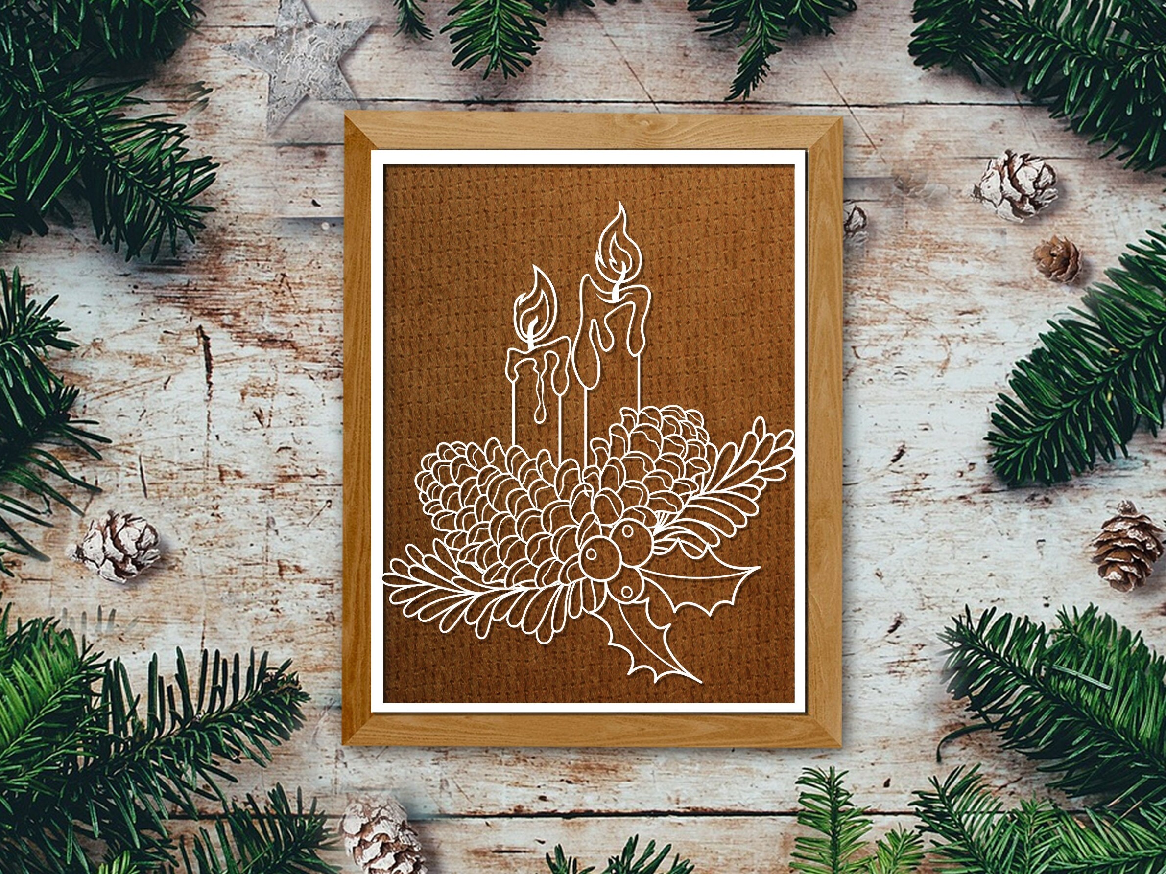 Christmas Elements SVG Line Art Design Clipart Set Decor | Etsy