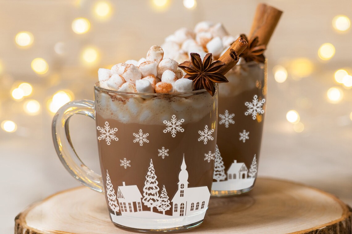 Christmas Scene SVG Silhouette Design Clipart Set Decor - Etsy