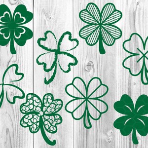 St. Patrick's Day Symbol Shamrock and Four Leaf Clover Clip Art SVG ...
