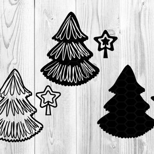 Christmas SVG Pine Tree Clipart 3 Designs Set 2 Decor Ornaments Digital ...