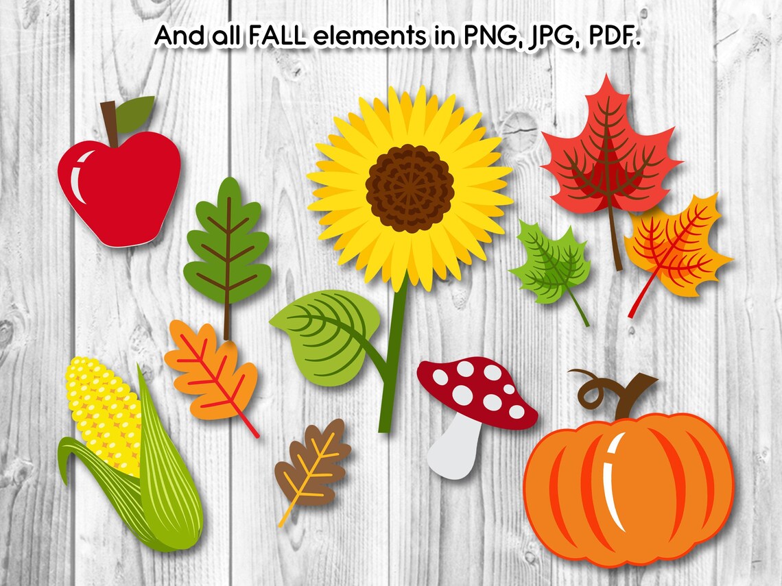 Autumn Gnome Builder SVG Clipart Layered Design FALL Elements | Etsy