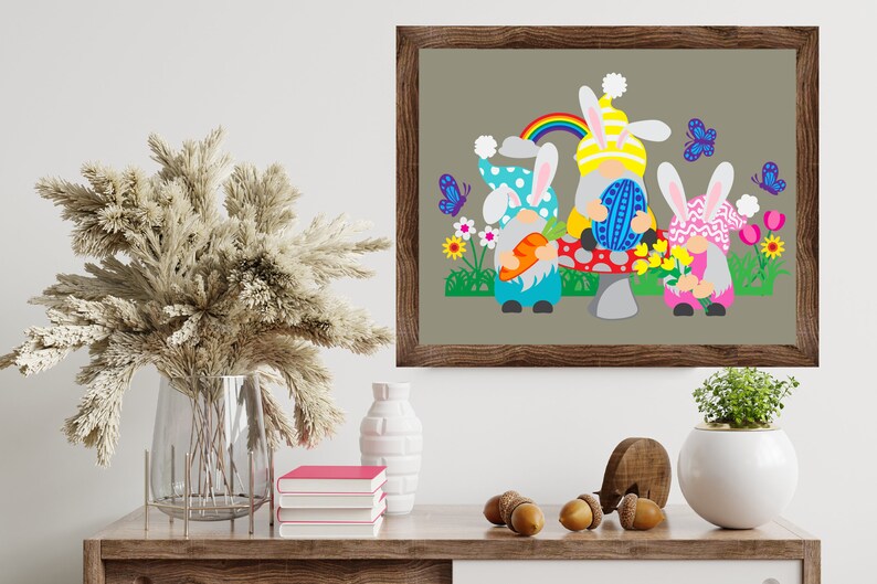 Easter Bunny Gnome Builder SVG Clipart Set Layered Design | Etsy