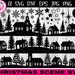 Christmas Scene SVG Silhouette Design Clipart Set Decor Ornaments ...