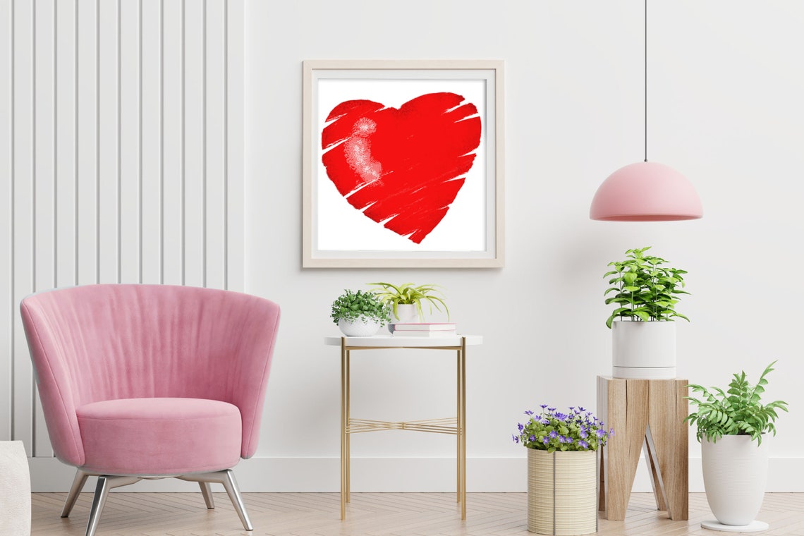 Sublimation PNG Hand Drawn Valentine Red Hearts Clip Art | Etsy