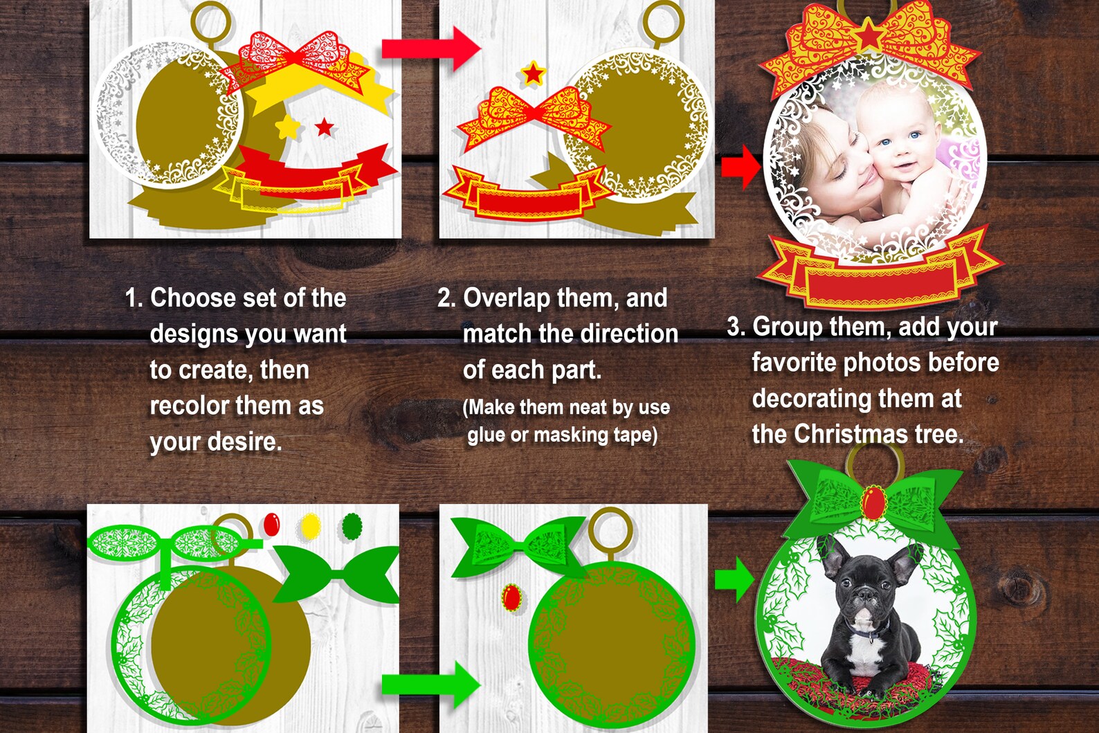 3D Christmas Ball Builder Set, DIY Ornament Clipart (digital Download ...