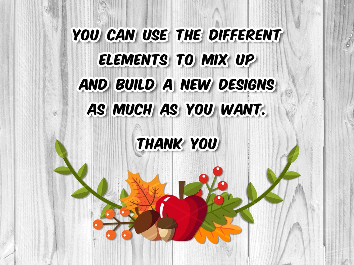Fall & Autumn Elements SVG Set Sunflower Acorn Oak Maple - Etsy