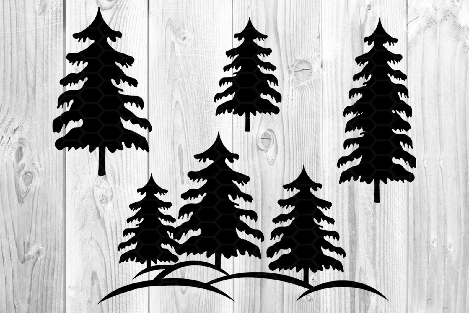 Christmas SVG Pine Tree Clipart Design V.2 Decorative Elements | Etsy